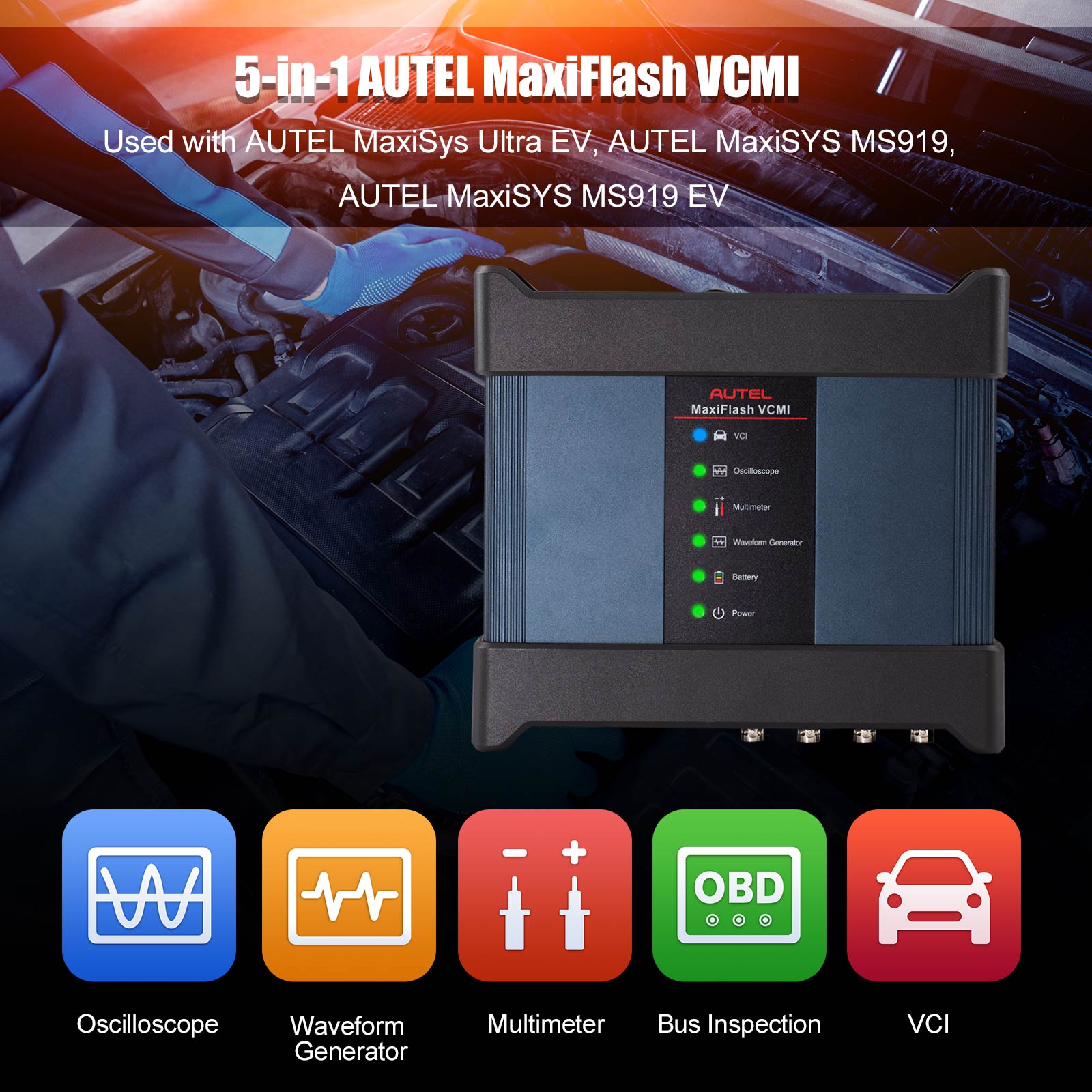 AUTEL MaxiFlash VCMI Enhanced VCI + Measurement Tool Used with AUTEL ...