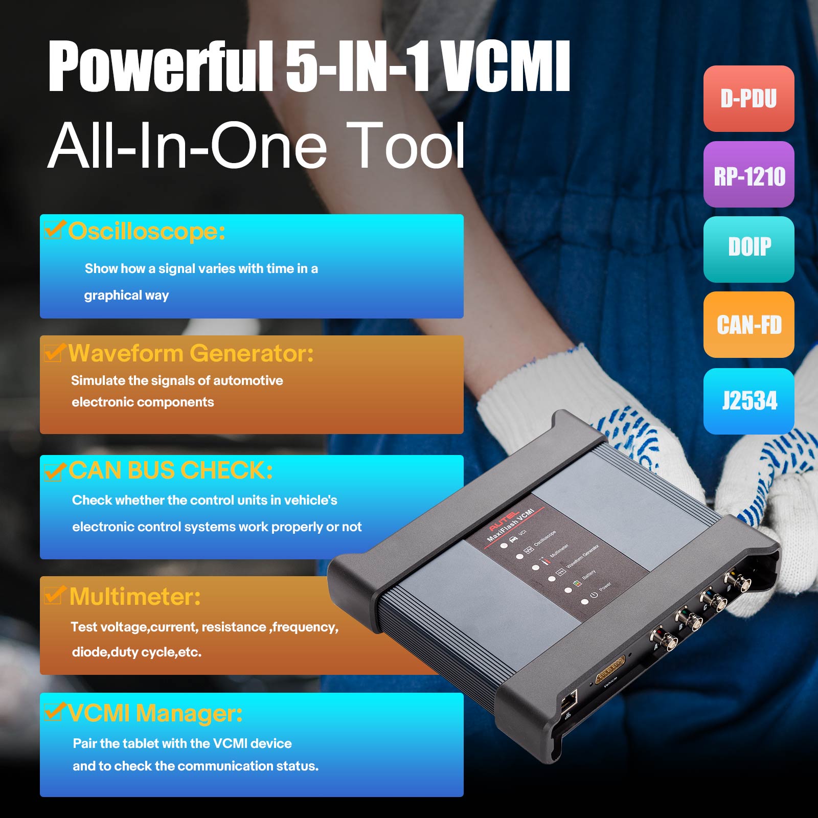 AUTEL MaxiFlash VCMI Enhanced VCI + Measurement Tool Used with AUTEL ...